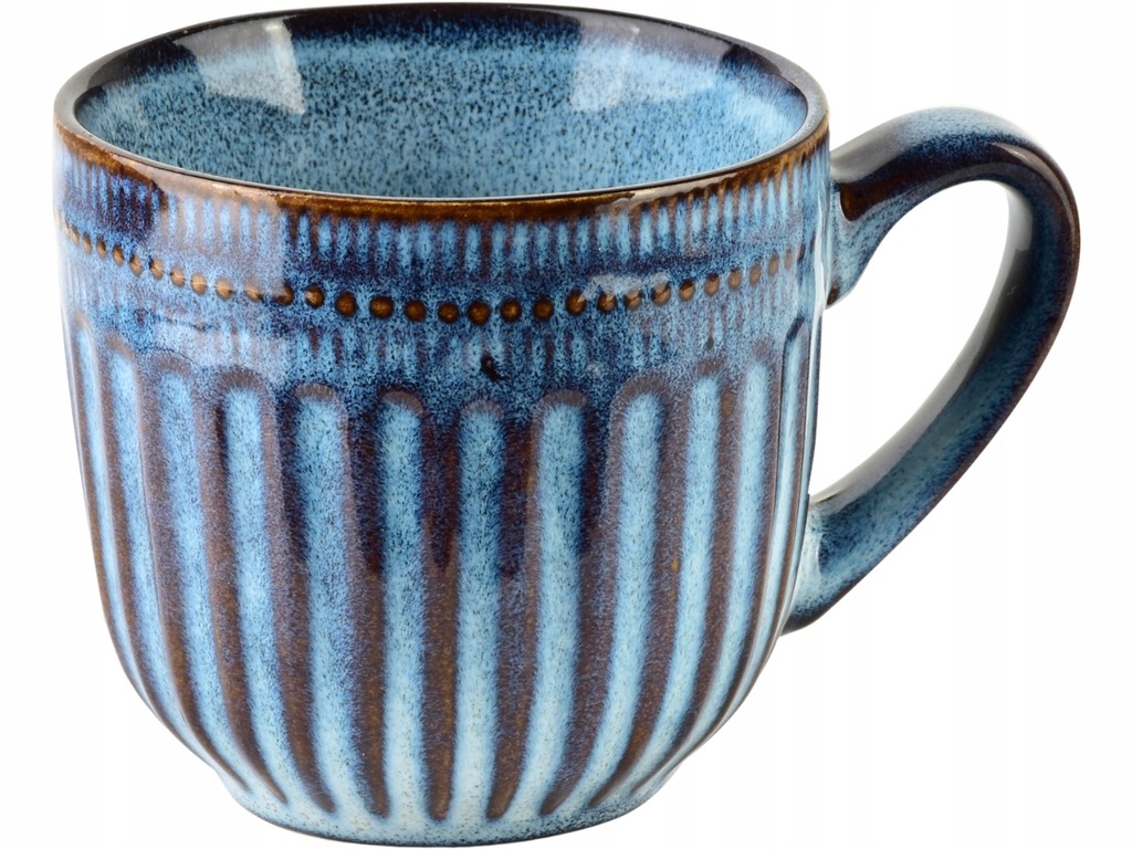 BASIC NATURE Ceramiczny kubek do KAWY HERBATY 8,5 x 9 cm 320 ml - NIEBIESKI - 15111226512 ...