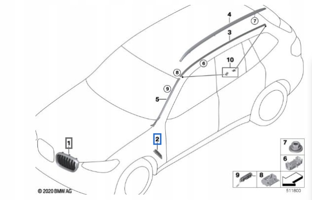 LISTWA OZDOBNA BŁOTNIKA M PAKIET BMW X4 G02 18- - 12351429190 ...
