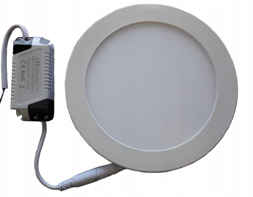 Oprawa Downlight Okrągła EL LED 12W NW 4500K Biała - 8033528948 - oficjalne archiwum Allegro