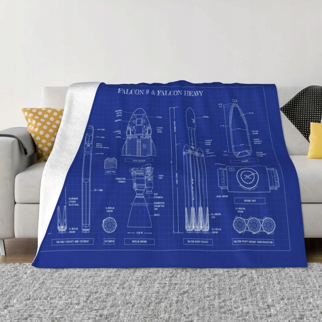 Koc SPACEX: Falcon 9 i Falcon Heavy (plan) rzucać śliczny w kratę ...