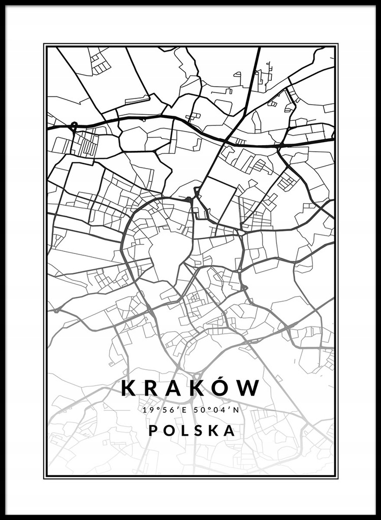 Plakat A3 MAPA KRAKOWA - 10505423310 - oficjalne archiwum Allegro