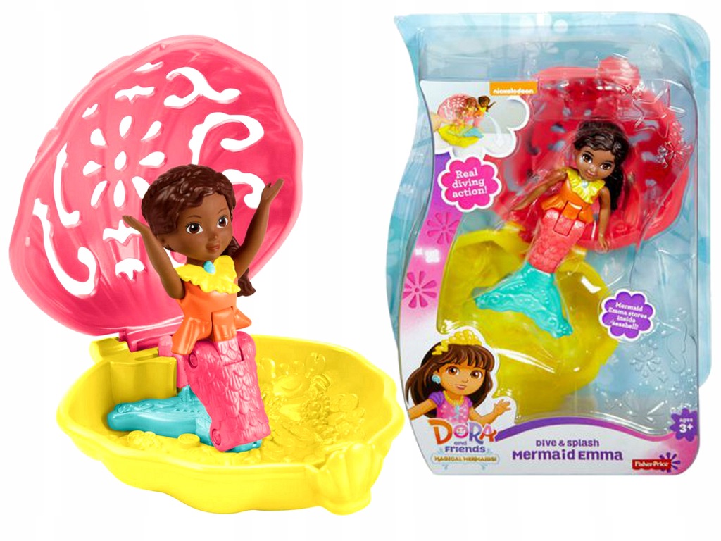 FIGURKA EMMA z bajki DORA skacząca SYRENKA LALKA B - 11224101621 ...
