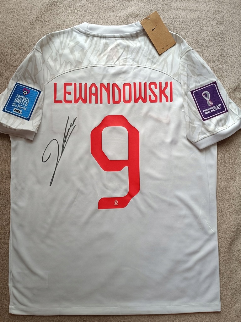 Koszulka Polska 2022 ROBERT LEWANDOWSKI autograf - 15134936628 ...