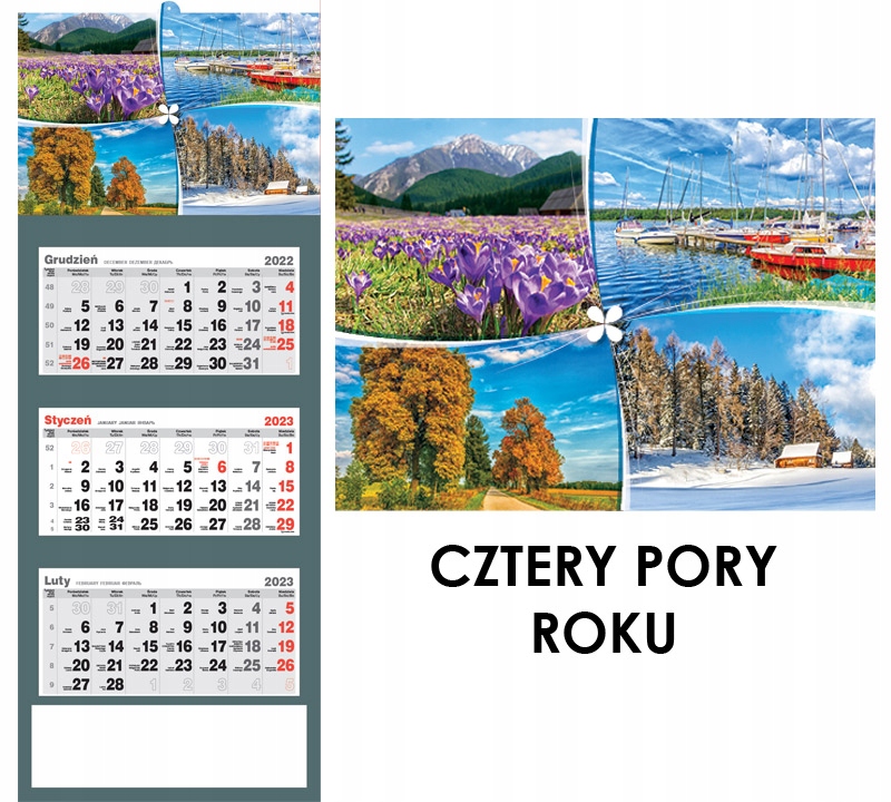 KALENDARZ TRÓJDZIELNY ŚCIENNY 2023 WZORY KOLORY - 12636382917 - oficjalne archiwum Allegro