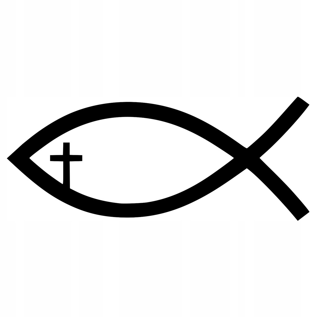 Naklejka RYBA CHRZEŚCIJAŃSKA Rybka Samochodowa na Bagażnik, Symbol ...