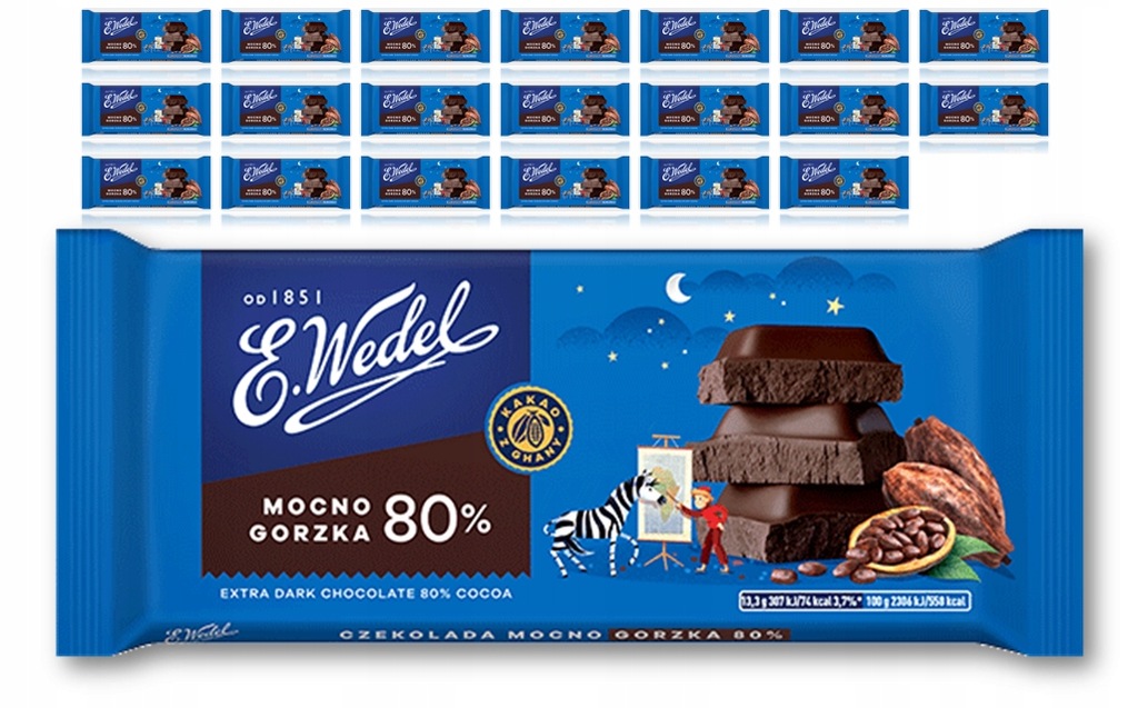 22 x Czekolada E.Wedel mocno gorzka 80% 80 g displ - 10446225185 ... 22 x Czekolada E.Wedel mocno gorzka 80% 80 g displ - 10446225185 ...