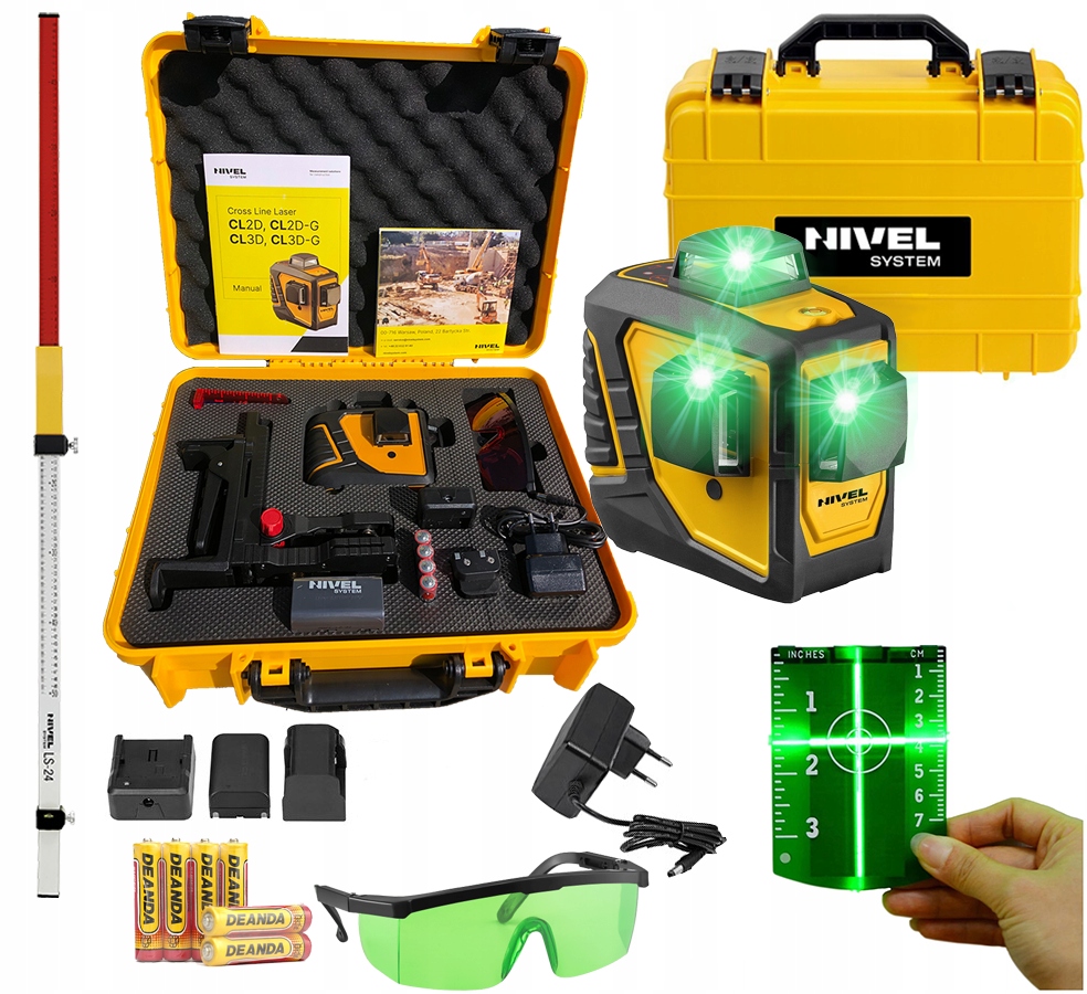NIVEL SYSTEM CL3D-G ZIELONY LASER KRZYŻOWY + ŁATA - 12108085373 ...