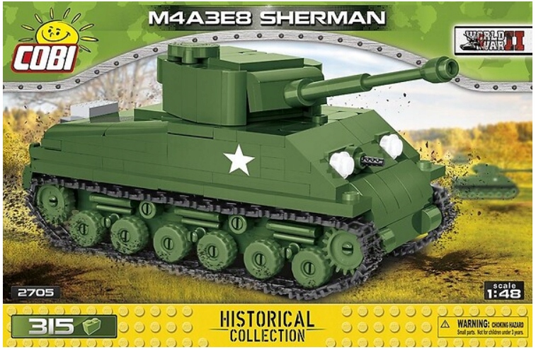 COBI 2705 M4A3E8 Sherman amerykański czołg WW II - 10519253059 ...
