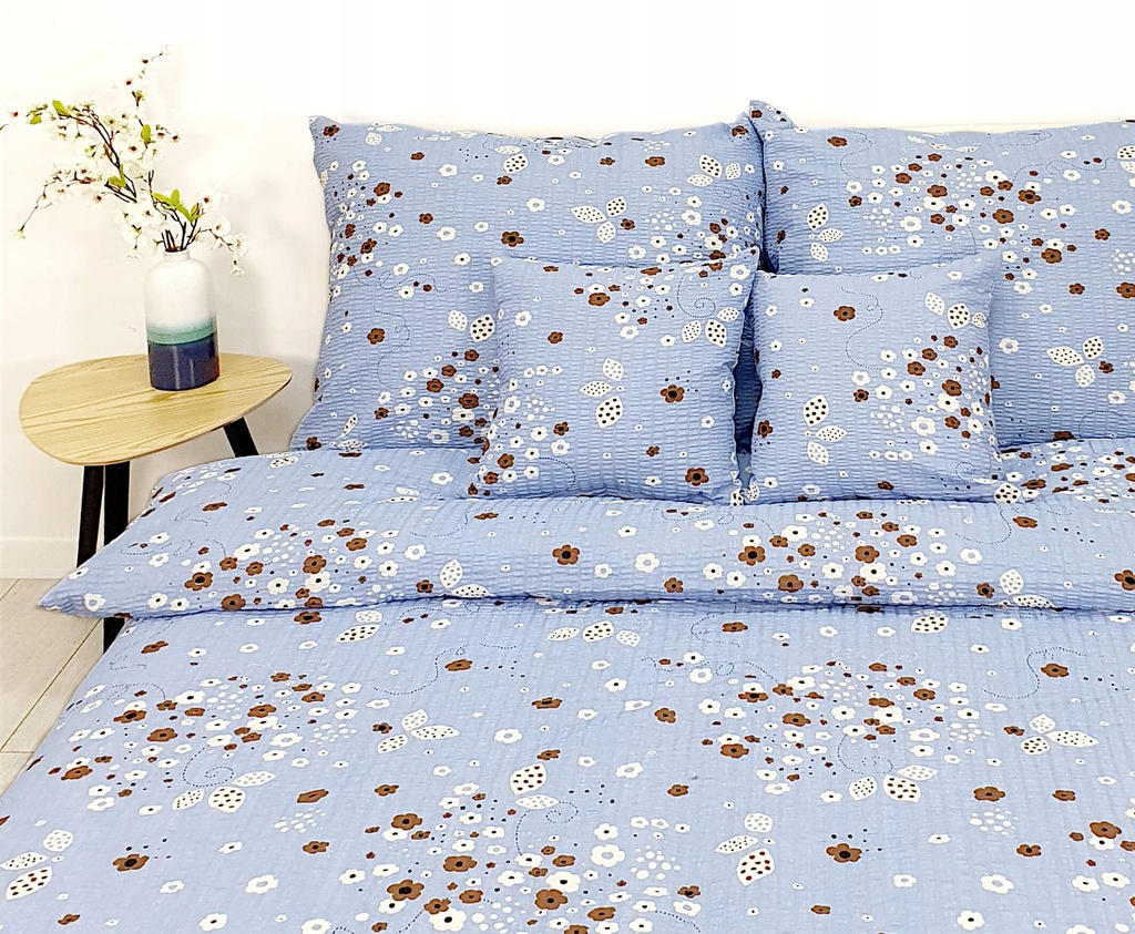 Pościel kora EXTRA drobne kwiatuszki na niebieskim tle 220x200 romantyczna - 17171126099 ...