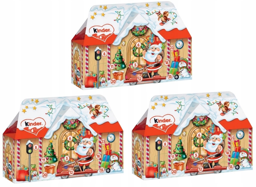 3x Kalendarz Adwentowy Domek Kinder 3D 234g - 12844249049 - oficjalne archiwum Allegro