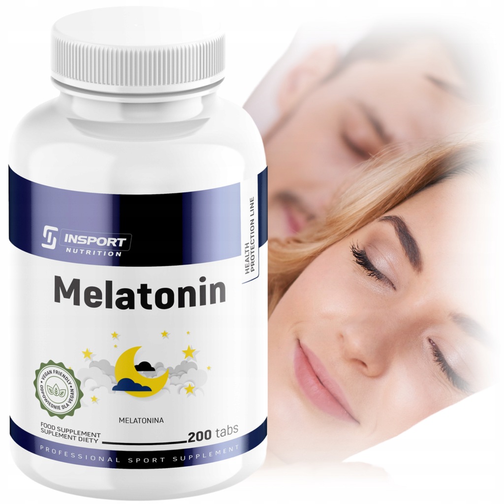 MELATONINA 200 TAB ZDROWY SPOKOJNY GŁĘBOKI SEN RELAKS ZASYPIANIE ...