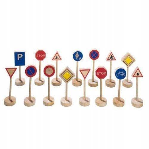 DREWNIANE ZNAKI DROGOWE ZESTAW DO ZABAWY, GOKI - 12522370632 - oficjalne archiwum Allegro