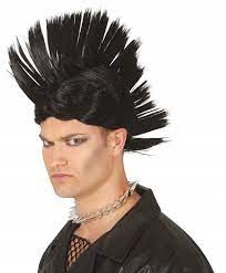 PERUKA CZARNY PUNK PUNKA LATA 80 IROKEZ - 13065908302 - oficjalne ...