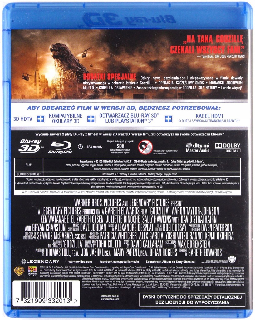 Купить ГОДЗИЛЛА 3D (2014) [BLU-RAY 3D]+[BLU-RAY]: отзывы, фото и характеристики на Aredi.ru ...