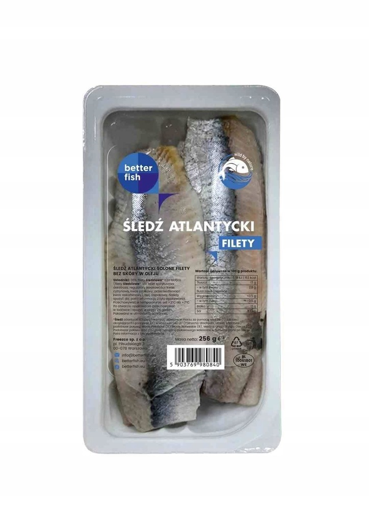 Śledź atlantycki filety a'la matjas w oleju 256 g - Better Fish ...