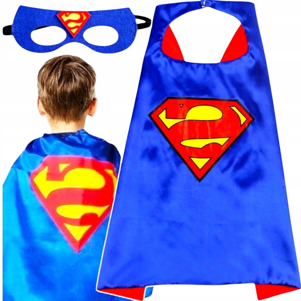 PRZEBRANIE DLA CHŁOPCA NA BAL SUPERMAN SUPERBOHATER PELERYNA MASKA ...