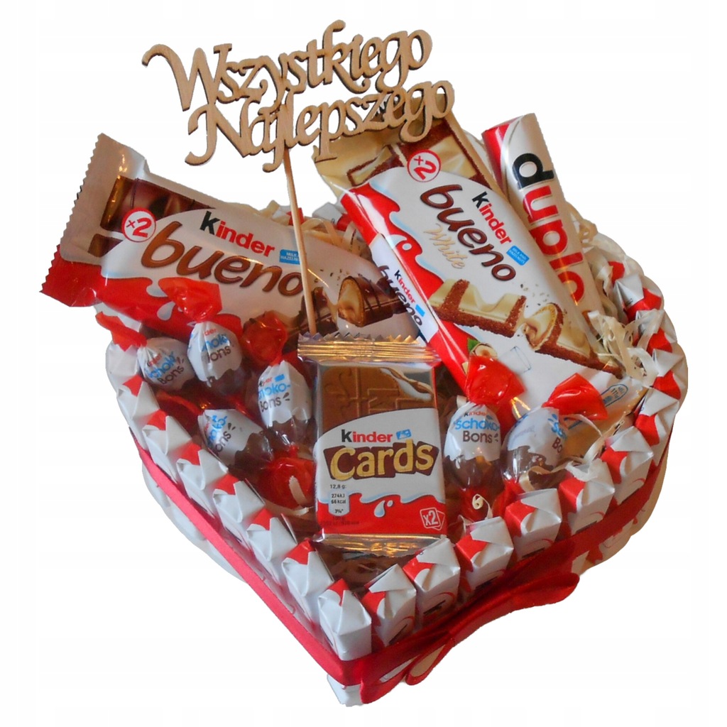 Tort KINDER Mix Box Prezentowy 40 sztuk + TOPER - 13569359665 ...