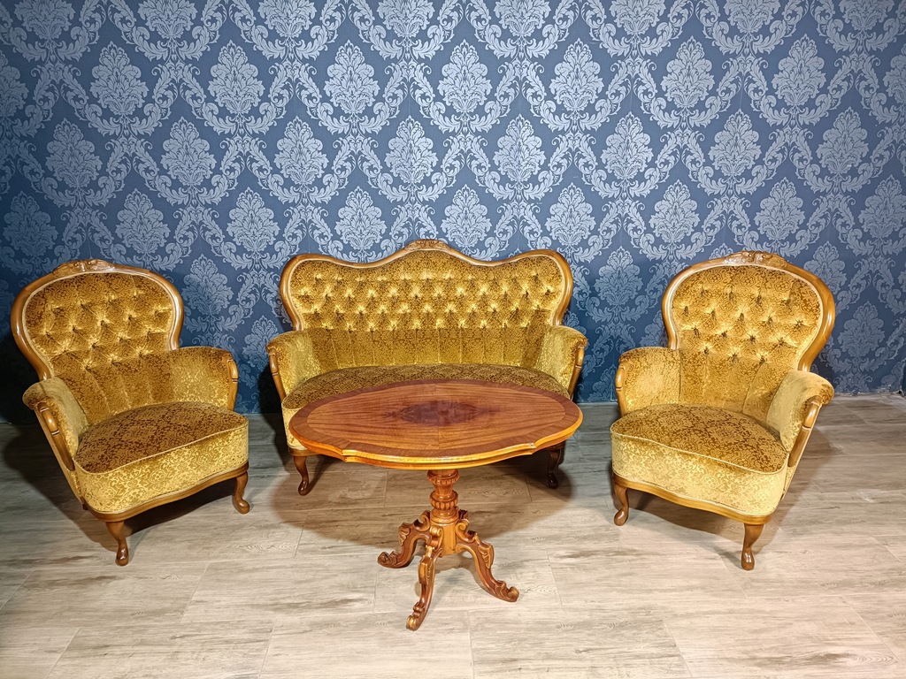 Elegancki Ludwikowski komplet wypoczynkowy, zestaw ludwikowski, stan ...