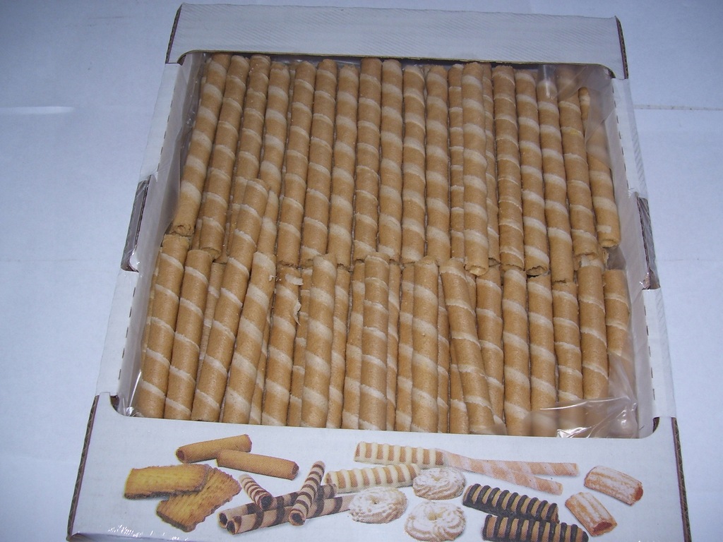 Rurka waflowa z kremem wanilowym, 1300 g - 13882228746 - oficjalne archiwum Allegro