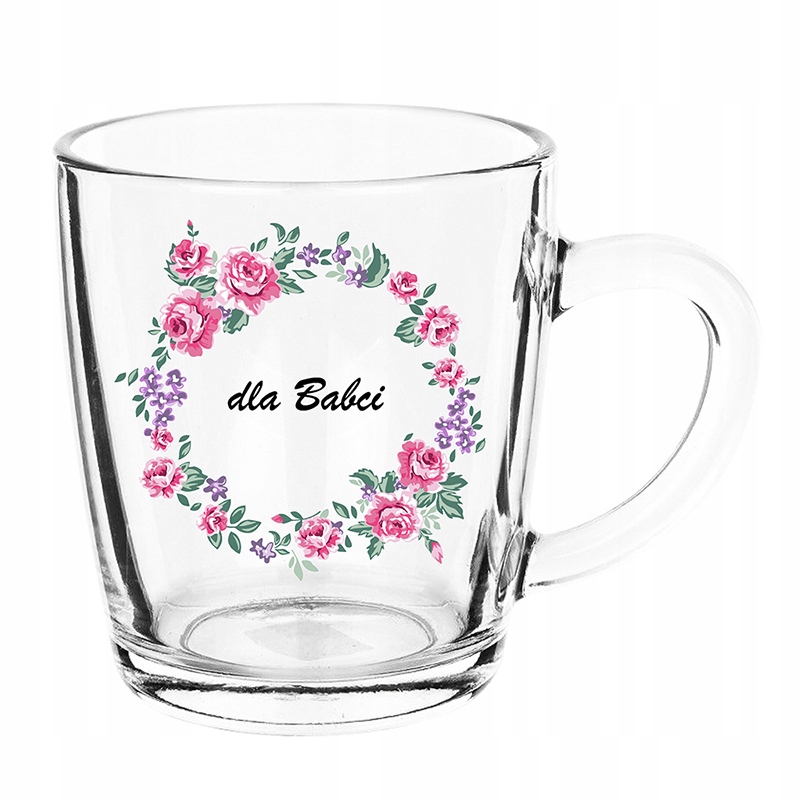 KUBEK NA DZIEŃ BABCI NA PREZENT SZKLANKA DO KAWY - 11649030813 - oficjalne archiwum Allegro