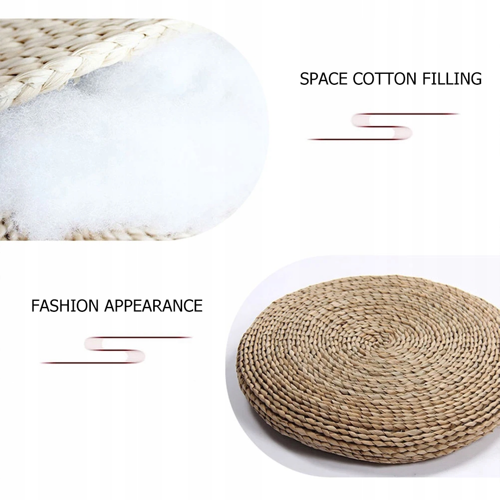 Floor Pillow Rattan Tatami Mat Round Pad Bedding - 13931793823 ...