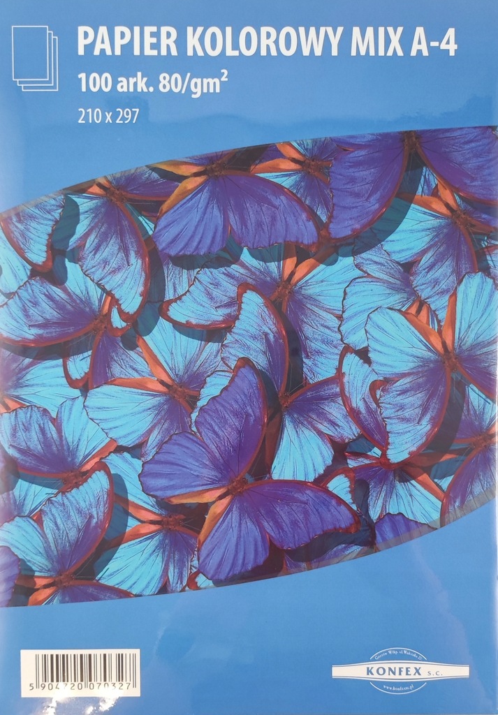 Papier ksero kolor MIX A4/80 100szt 5 kolorów - 12170930246 - oficjalne archiwum Allegro