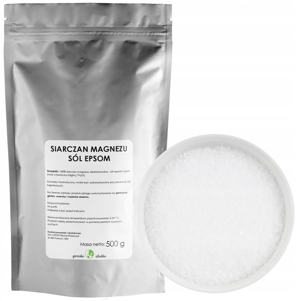 SÓL EPSOM siarczan magnezu sól rzymska 500g - 11255614552 - oficjalne ...