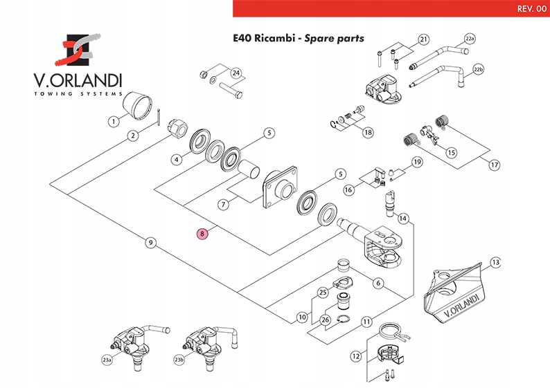 RG00183 Zestaw naprawczy zaczepu automatycznego V.Orlandi - 14219039875 - oficjalne archiwum Allegro
