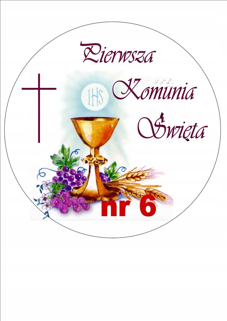 Opłatek na tort I komunia Święta 29CM - 9193369819 - oficjalne archiwum Allegro