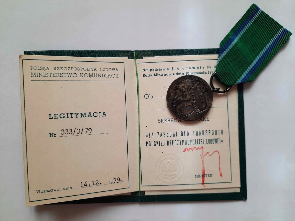 Medal Zasługi dla Transportu PRL z nadaniem 1980 - 16367036394 ...