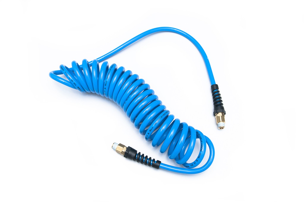 Przewód spiralny wąż PU 12x8 obrotowy 1/4 GZ 12 m - 11052980175 - oficjalne archiwum Allegro