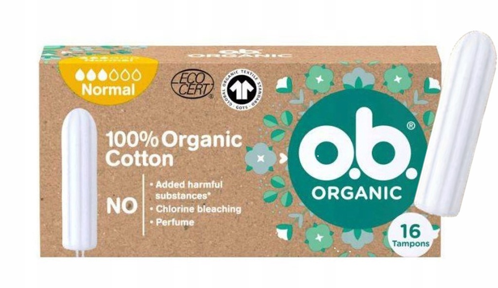 OB TAMPONY ORGANIC 100% COTTON NORMAL 16szt - 12422867086 - oficjalne ...
