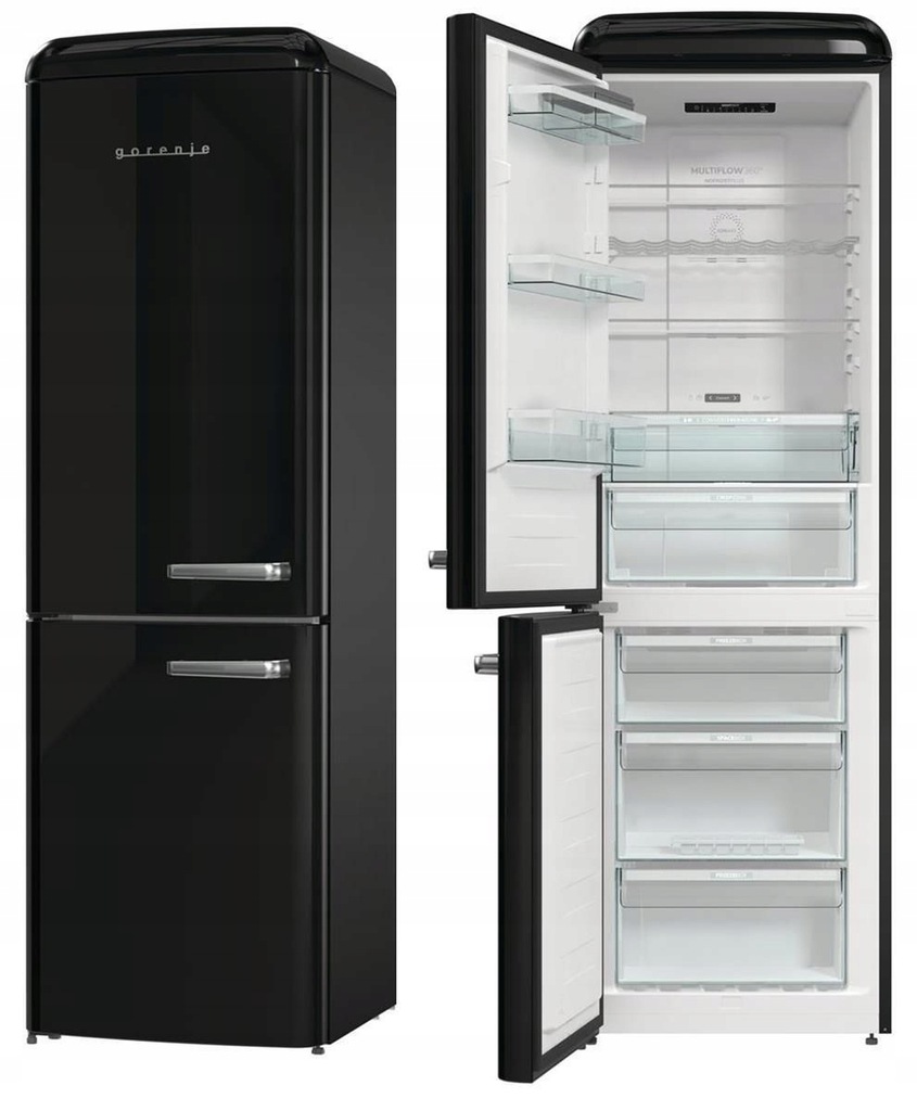 Lodówka GORENJE ONRK619DBK-L NoFrost Czarna retro - 12536759561 ...