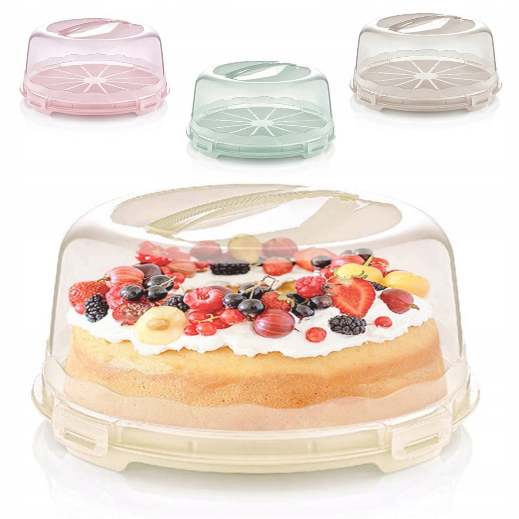 POJEMNIK na CIASTO tort PLASTIKOWY z POKRYWĄ 30cm - 10731448128 ...