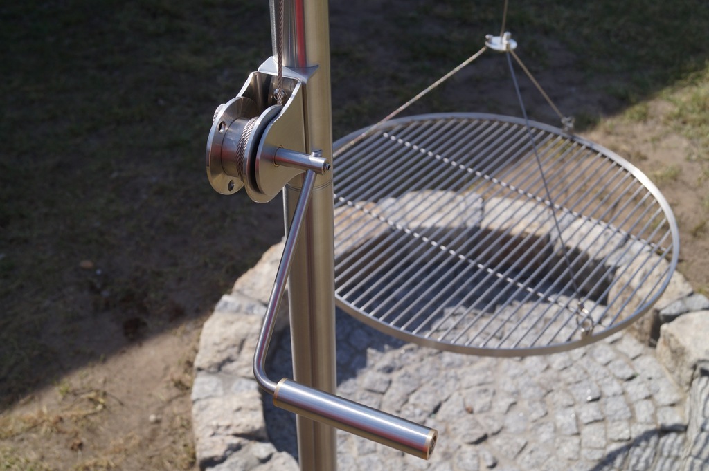 Grill ogrodowy pałąk INOX nierdzewny + kołowrotek - 7508225614 ...