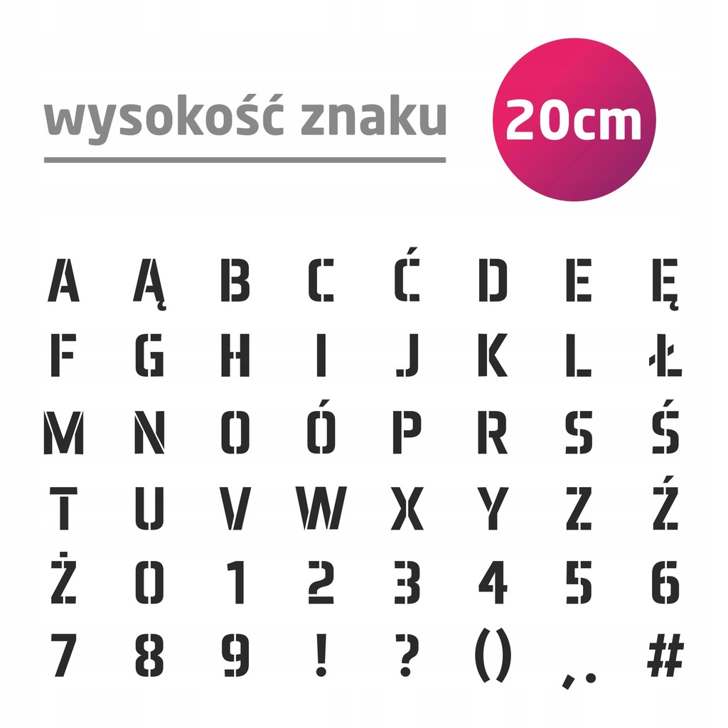 Szablony malarskie wielorazowe ALFABET +CYFRY 20cm - 12598203259 ...