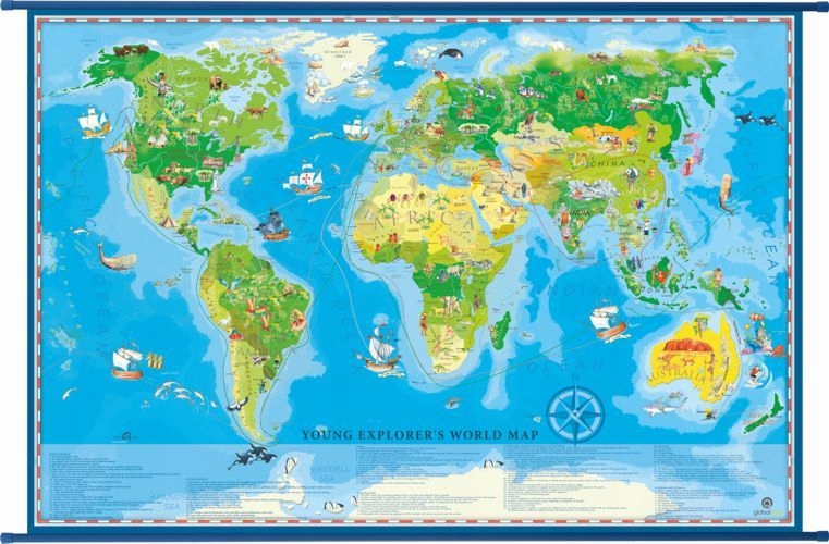 MAPA ŚCIENNA ŚWIATA YOUNG EXPLORERS WORLD MAP - 8053826954 - oficjalne ...