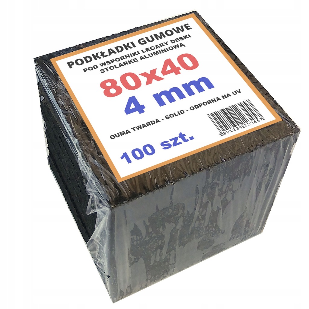 Podkładki gumowe pod legary deski 80x40x4 100szt - 12491349263 - oficjalne archiwum Allegro