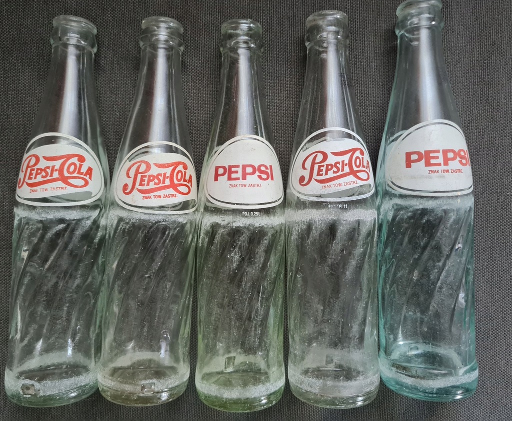 Pepsi-Cola Stare Szklane Butelki / PRL / 10-sztuk/ - 12189491829 ...