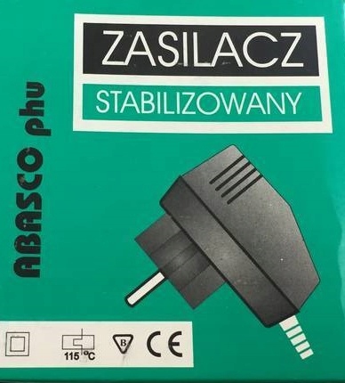 Zasilacz stabilizowany 6V 600mA ABASCO wtyk 5,5x2,1 plus w środku - 14421339931 - oficjalne ...