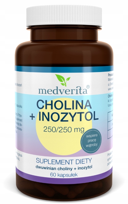 MEDVERITA Cholina + Inozytol 250mg 60 kaps. - 13072055480 - oficjalne archiwum Allegro