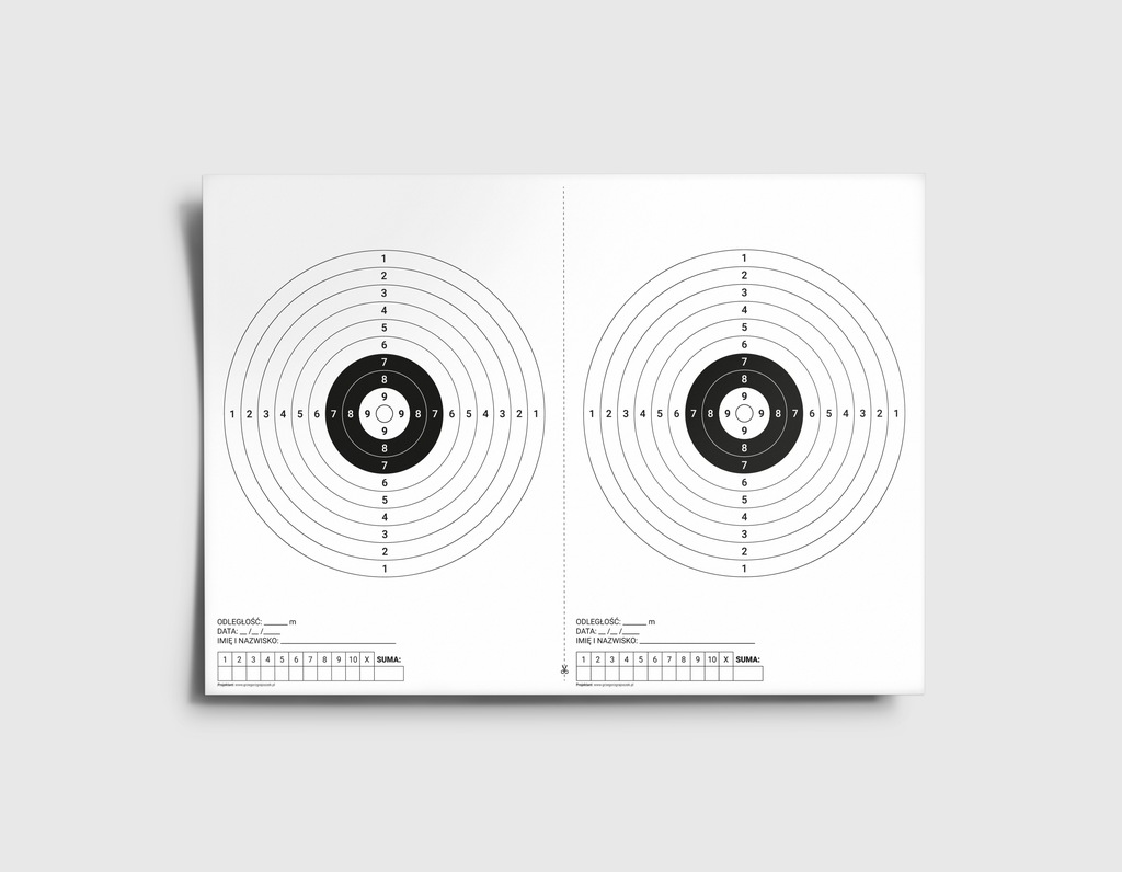 Tarcze strzeleckie w formacie A4 - PLIK DO DRUKU! - 7692195089 - oficjalne archiwum Allegro
