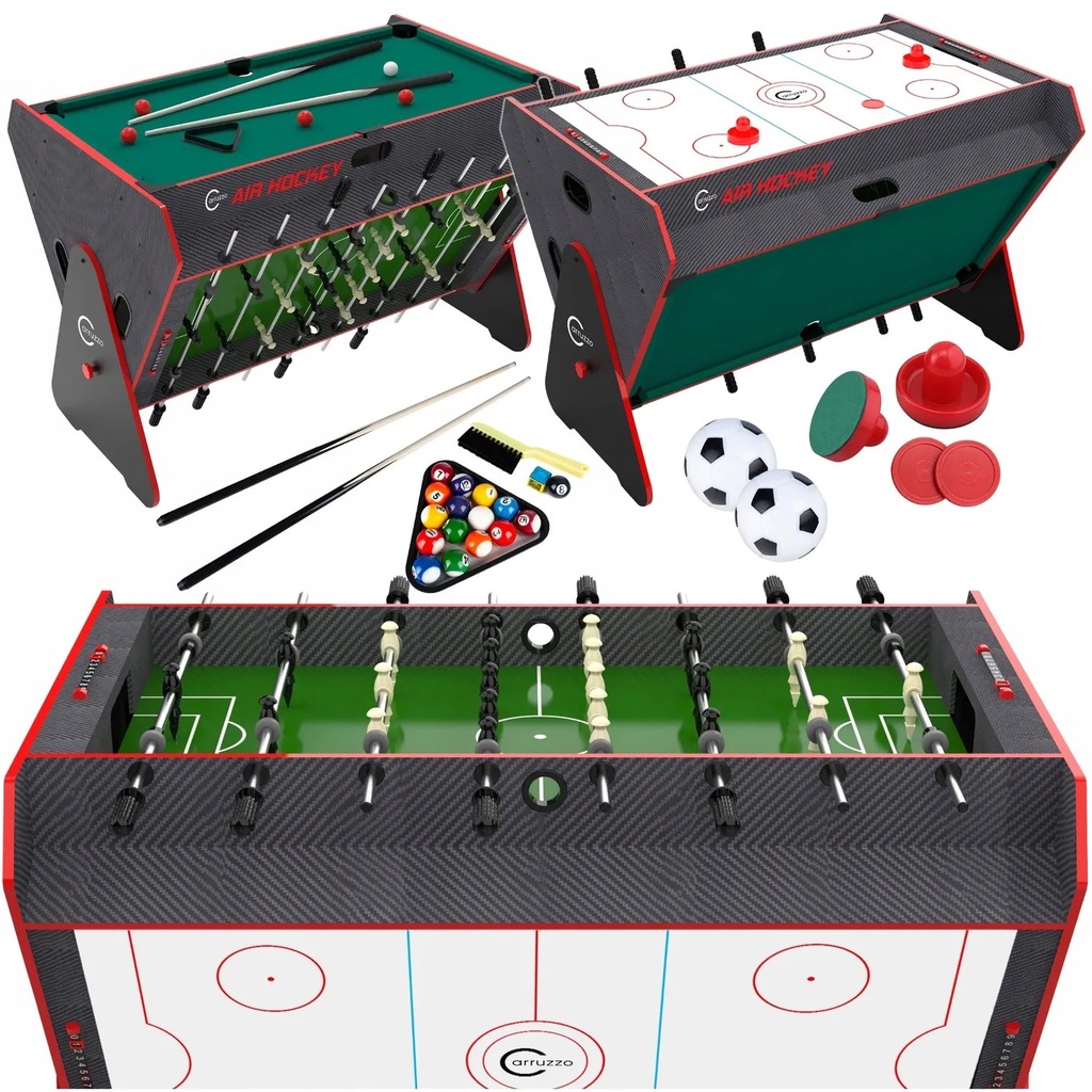 STÓŁ 3w1 PIŁKARZYKI BILARD CYMBERGAJ Air Hockey Hokej Trambambula ...