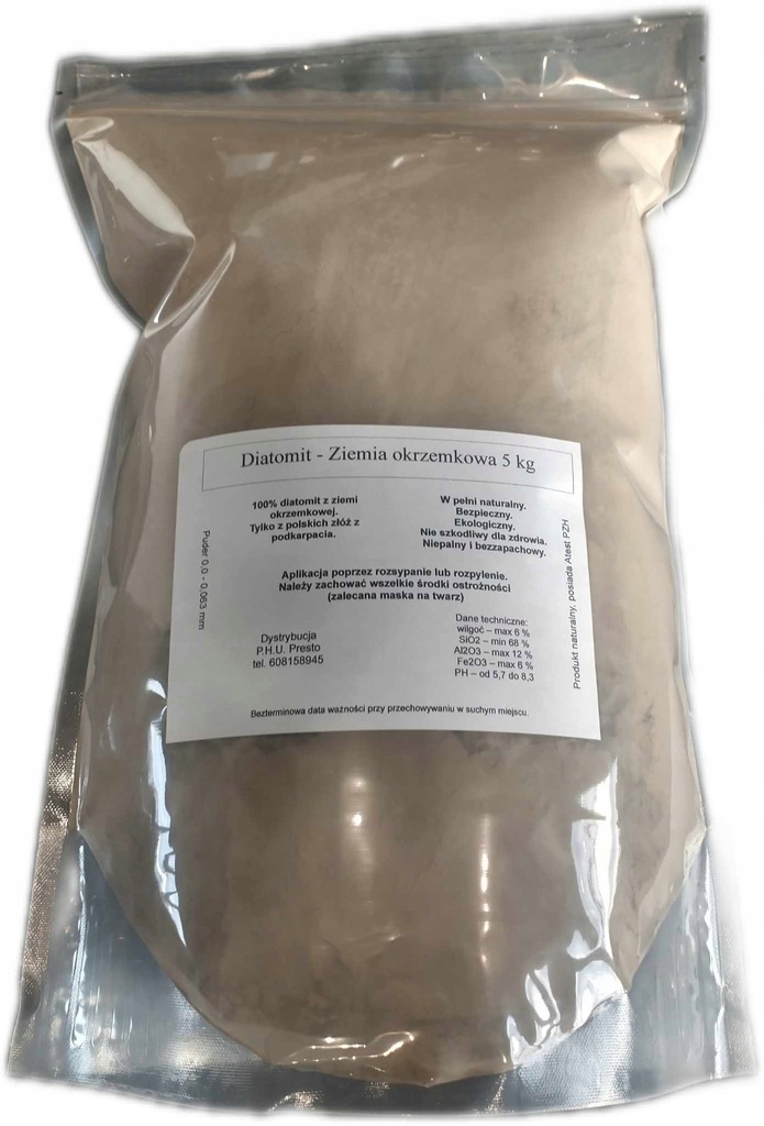 DIATOMIT ZIEMIA OKRZEMKOWA 5KG - 14919796567 - oficjalne archiwum Allegro