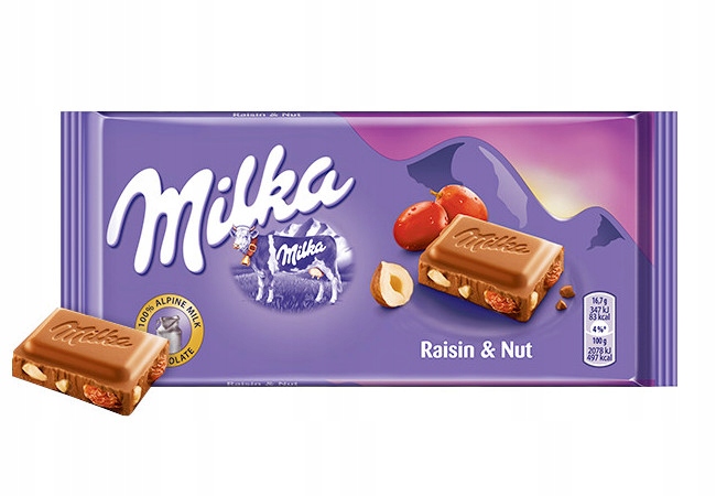 Czekolada Mleczna Z Bakaliami Milka Tabliczka 100g - 9185343252 ...