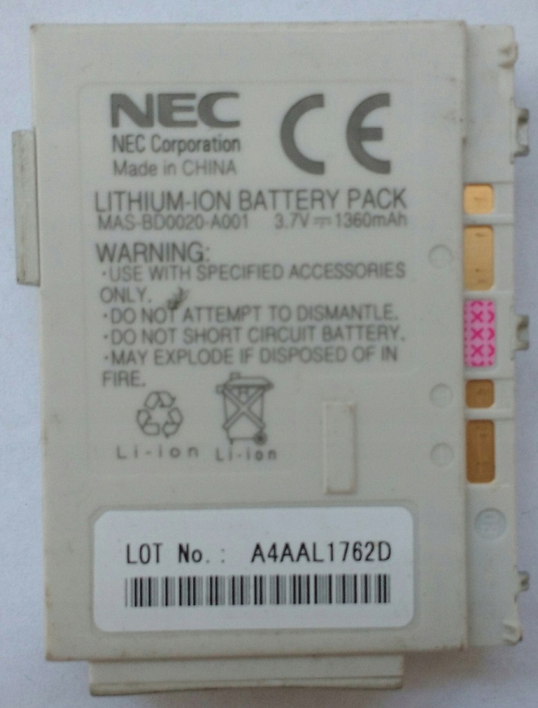 NOWA ORYGINALNA BATERIA NEC 616 MAS-BD0020-A001 - 12653834350 ...