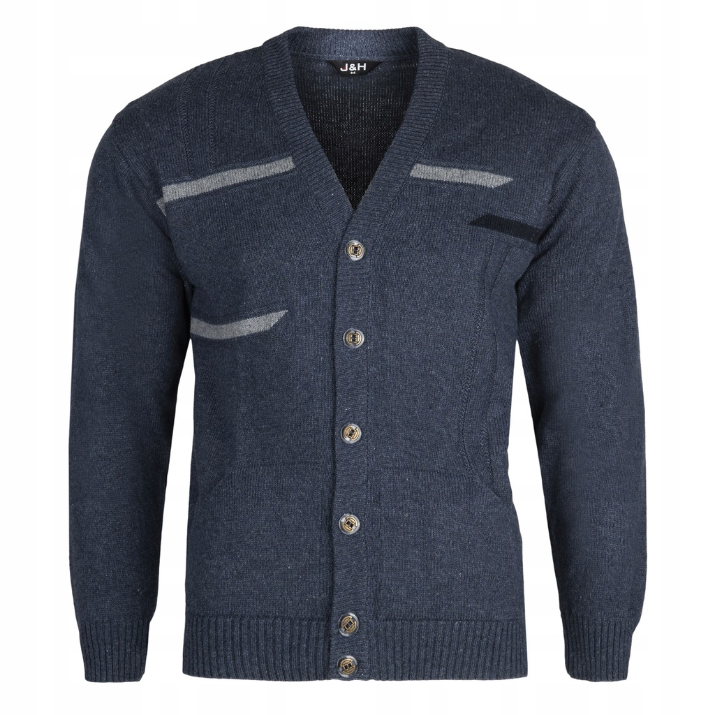 ROZPINANY SWETER MĘSKI JEANSOWY NA GUZIKI XXL SW655 - 14434985701 ...