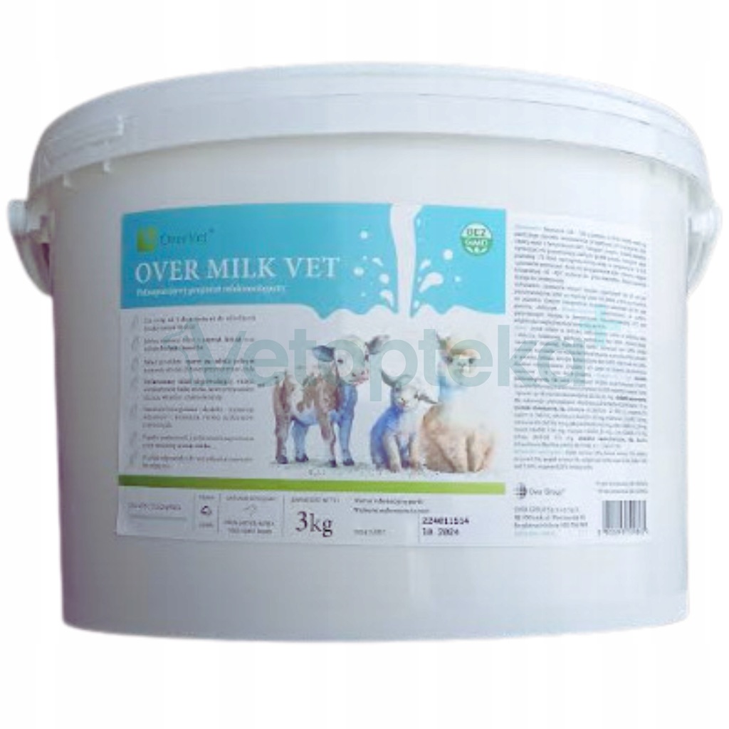 Over Vet Milk Vet 3kg mleko dla koźląt jagniąt cieląt alpak bawołów ...