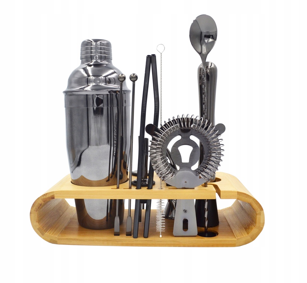 Zestaw Barmański do drinków 15 elementów, czarny - 13187086830 ...