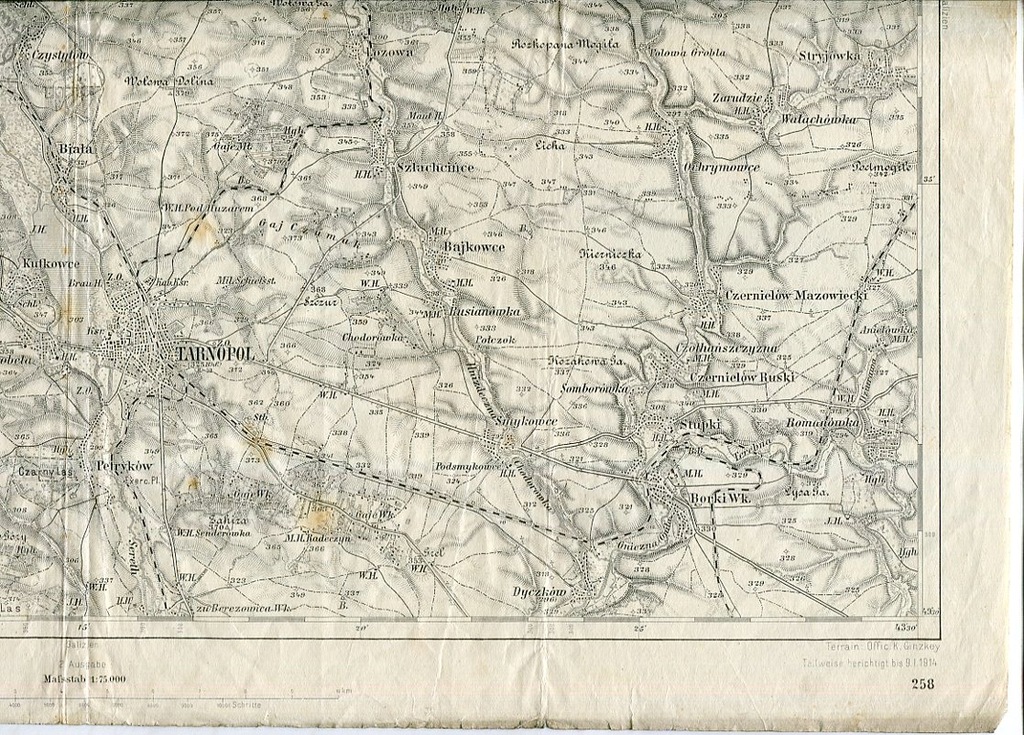 TARNOPOL / ZBARAŻ :: austriacka mapa wojskowa 1914 - 10692079663 ...